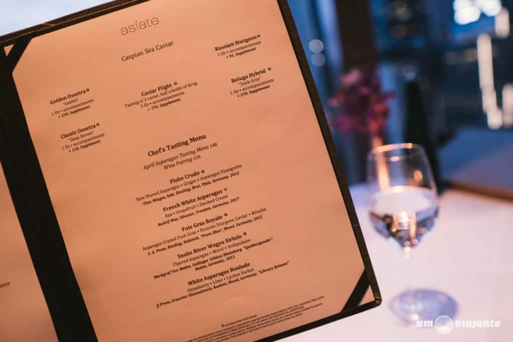 Jantar no restaurante Asiate, em Nova York - Mandarin Orienal | Um Viajante